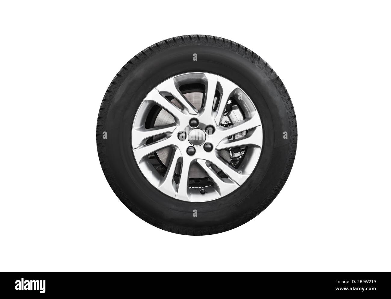 Modern car wheel isolated on white background Stock Photo - Alamy