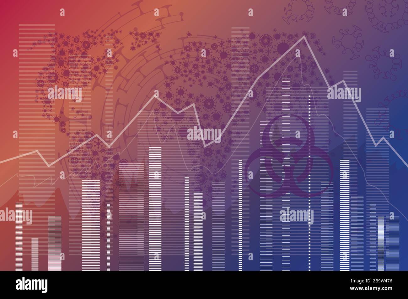 World virus outbreak trends and charts background Stock Vector Image ...