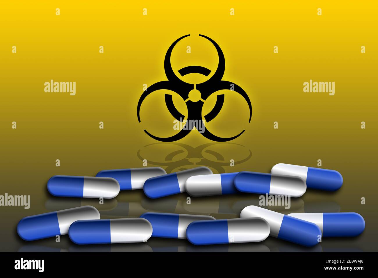 A worldwide known graphic pictogram indicating the biological ...