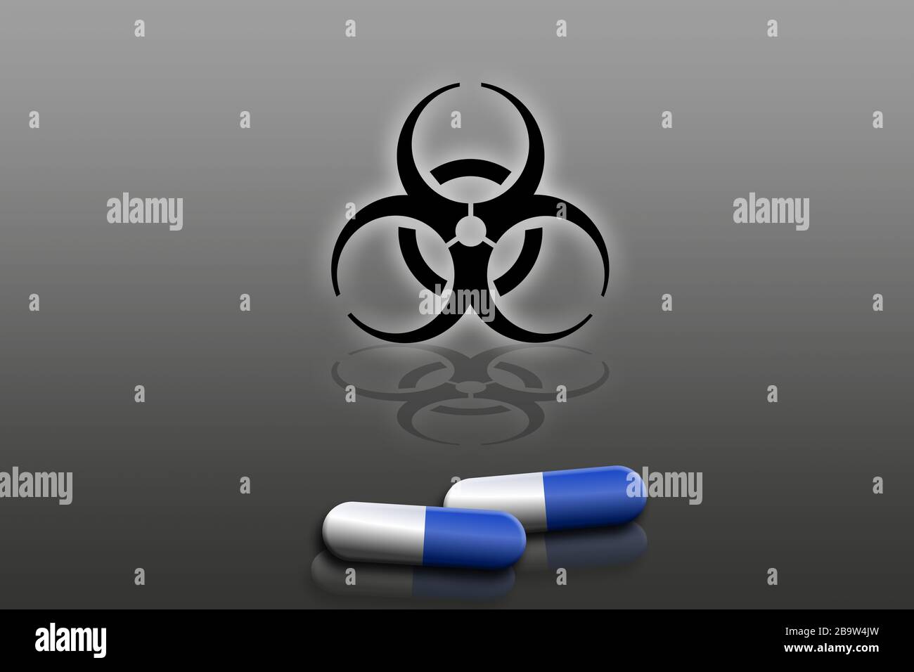 A worldwide known graphic pictogram indicating the biological ...