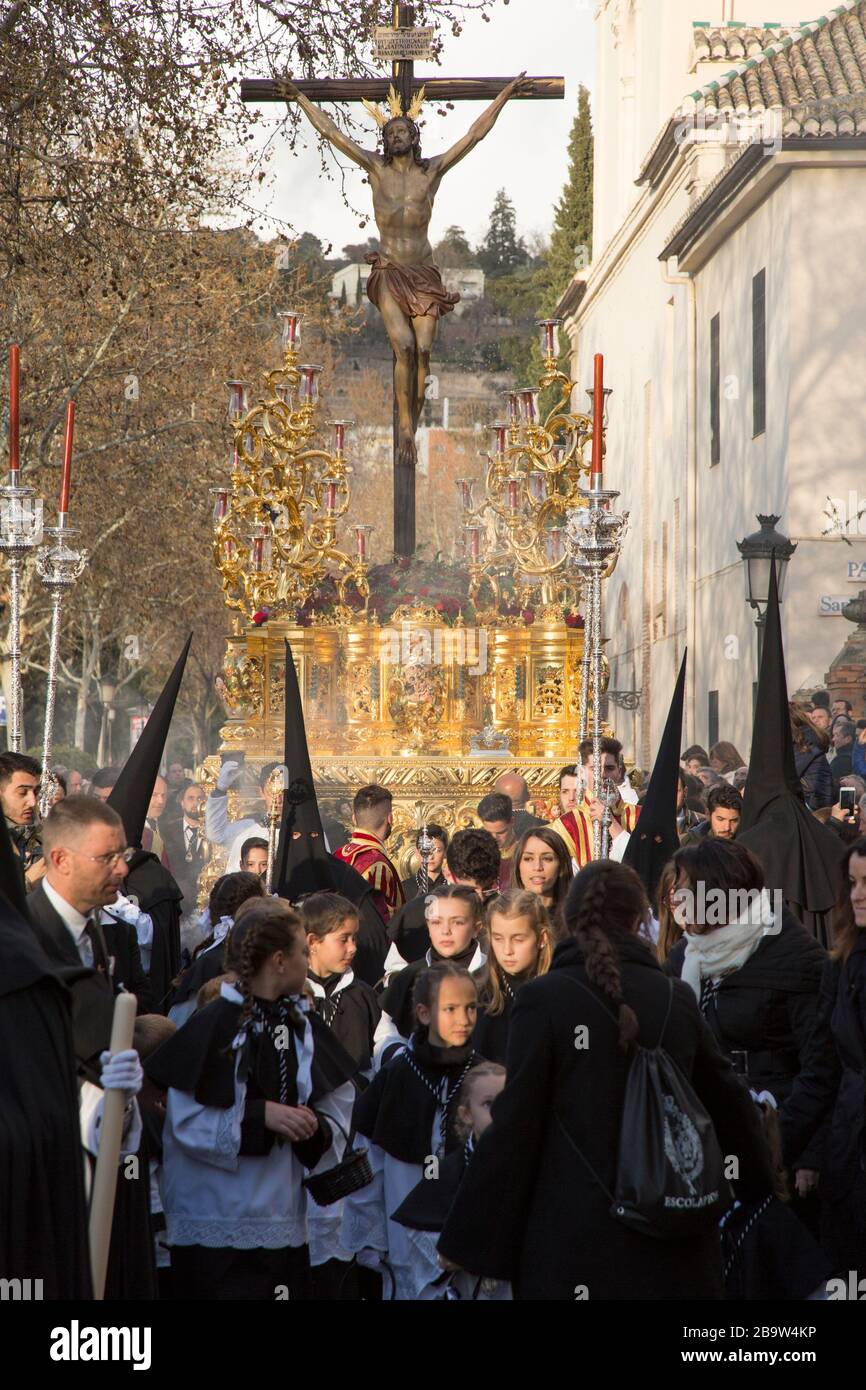 Holy week procession at granada hi-res stock photography and images - Alamy