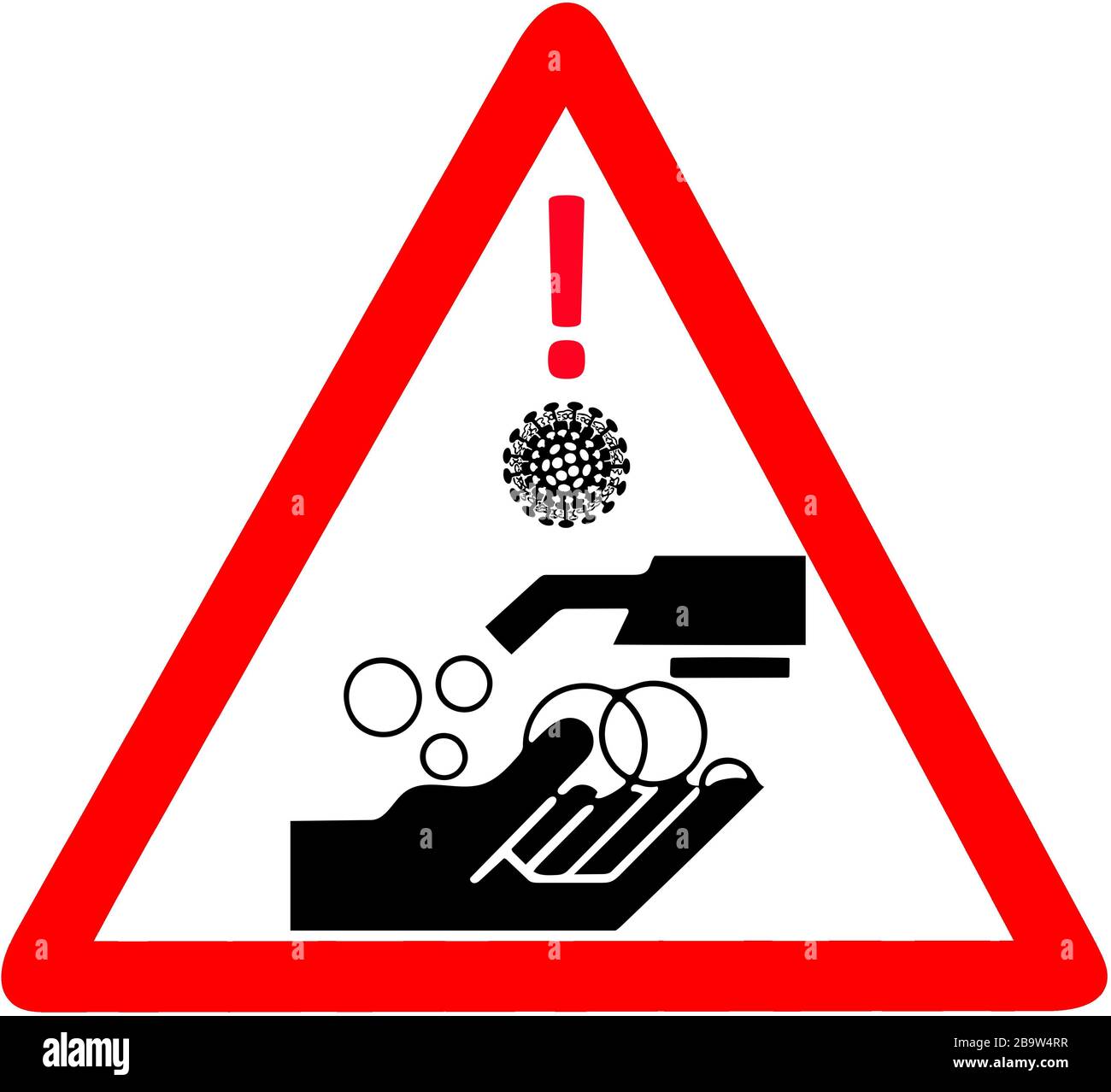 Wash your dirty hands with soap minimum 30 seconds warning sign Stock ...