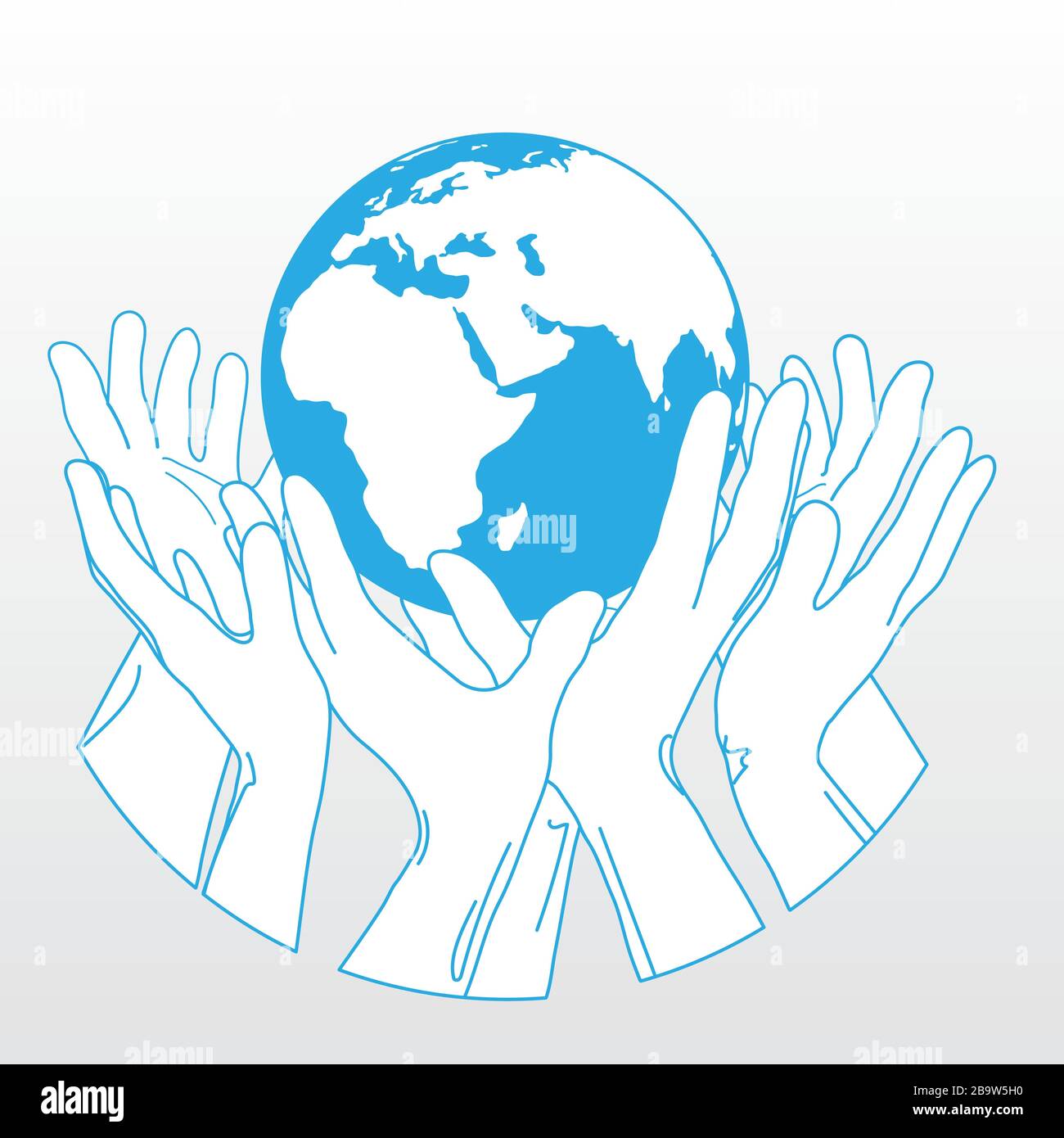 Globe With People Holding Hands