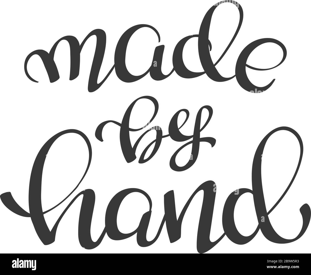Made by Hand lettering for labels or tags of handcrafted goods ...
