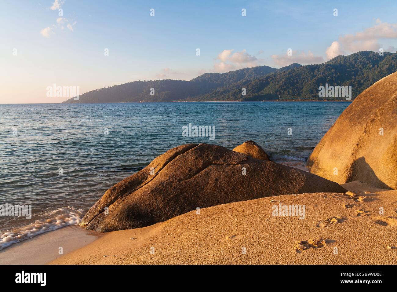 Beautiful sunset and beach at Tioman Island Stock Photo - Alamy