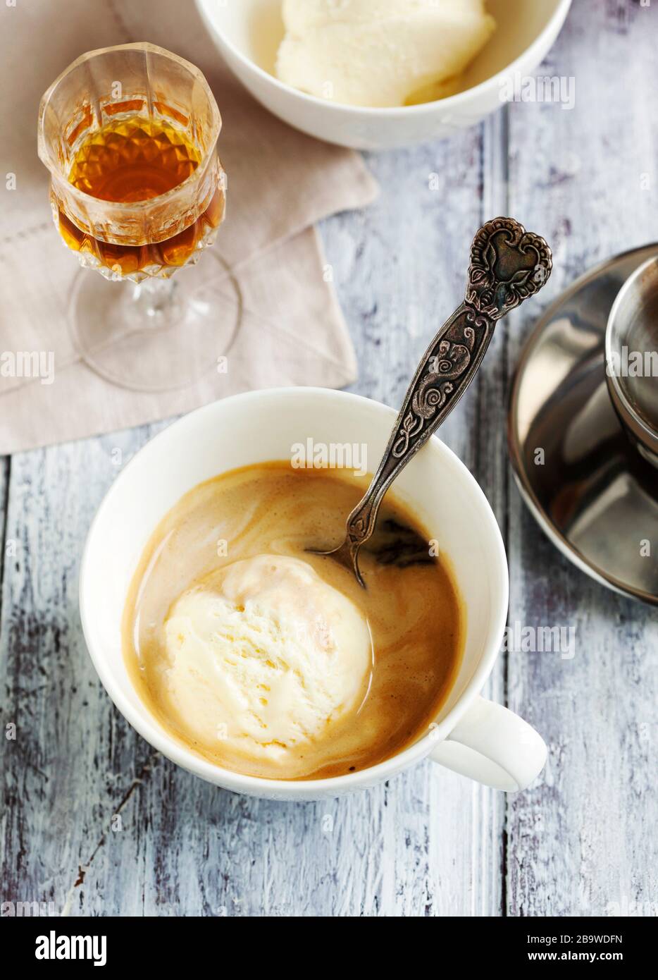 Coffee Ice Cream with cognac Stock Photo - Alamy