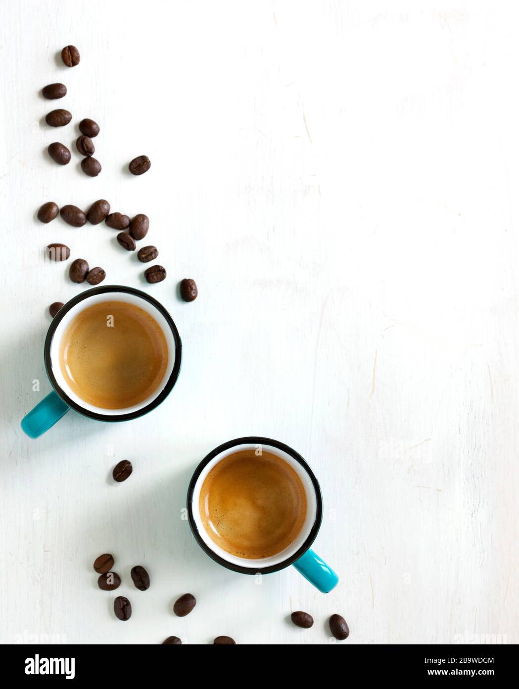 Cups of coffee. Top view Stock Photo - Alamy