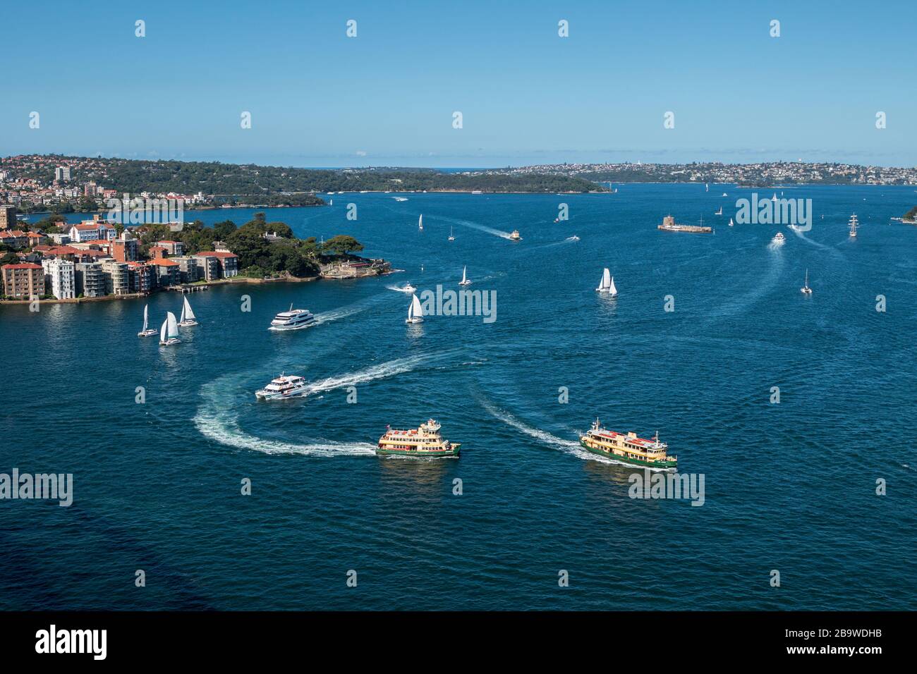 The view from the Sydney Harbour Bridge Pylon tower in Sydney ...