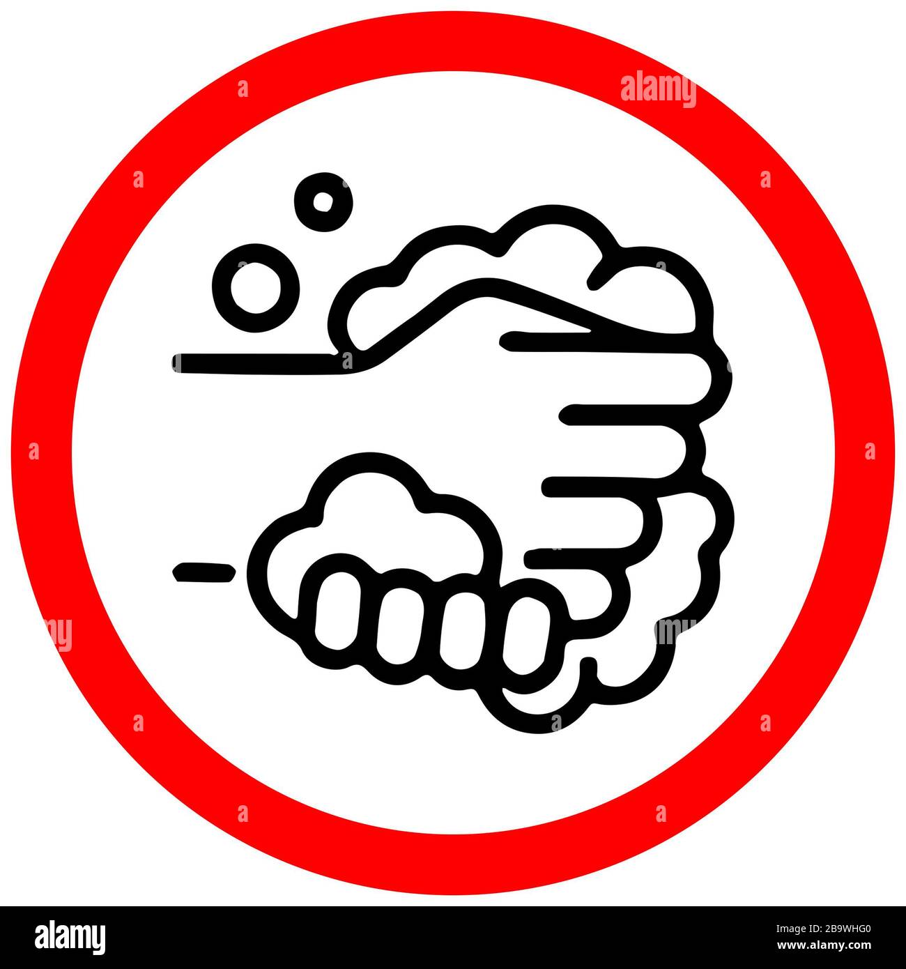 Wash your dirty hands with soap minimum 30 seconds warning sign Stock ...