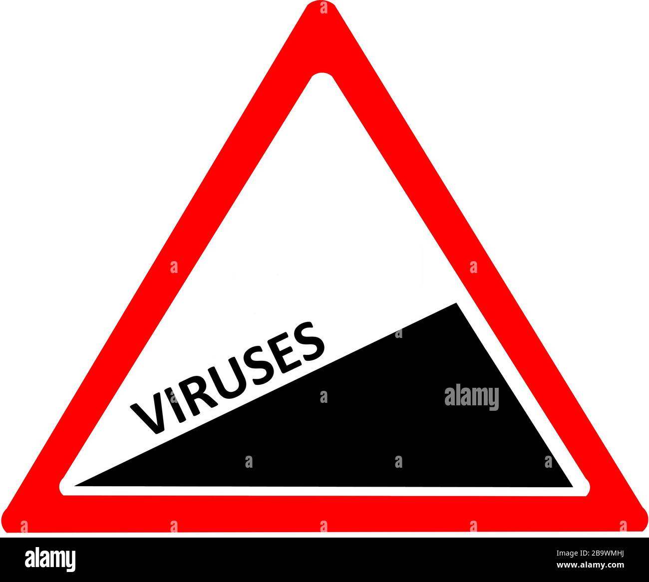 Covid-19 coronavirus viruses threat increasing triangular red warning ...
