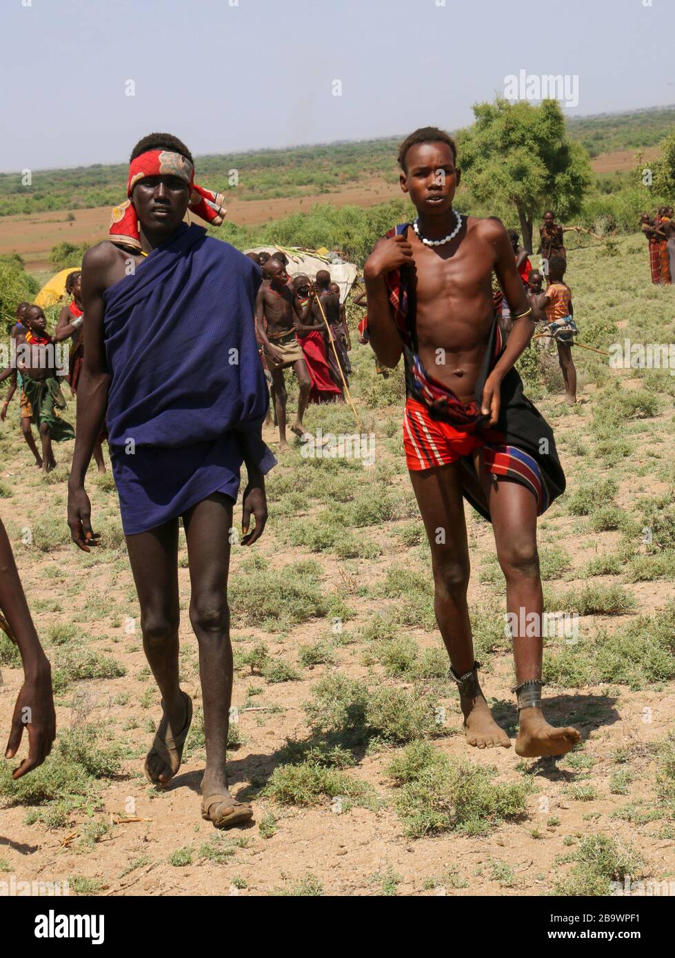 Africa, Ethiopia, Omo Valley, Daasanach tribe man with traditional ...