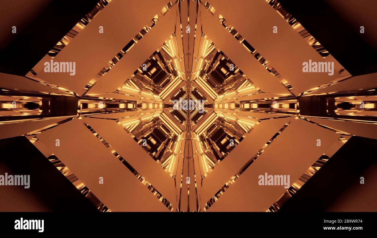 Illustration of several golden and brown lights in motion flowing into ...