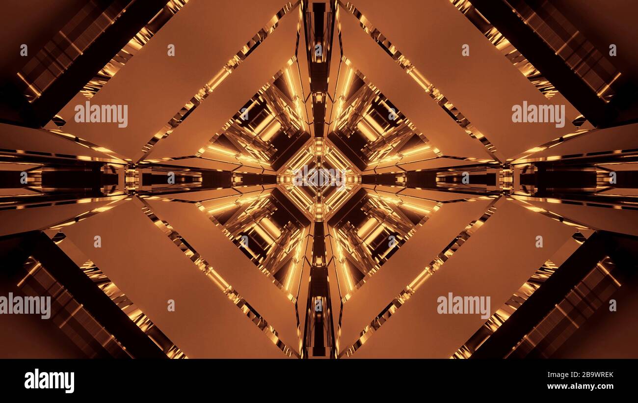 Illustration of several golden lights in motion flowing into one ...
