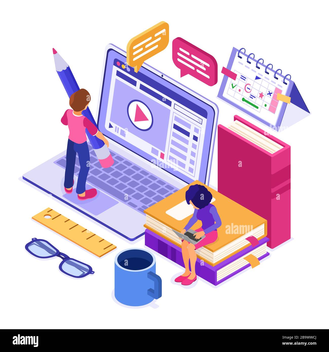 Distance education learning boy Cut Out Stock Images & Pictures - Alamy