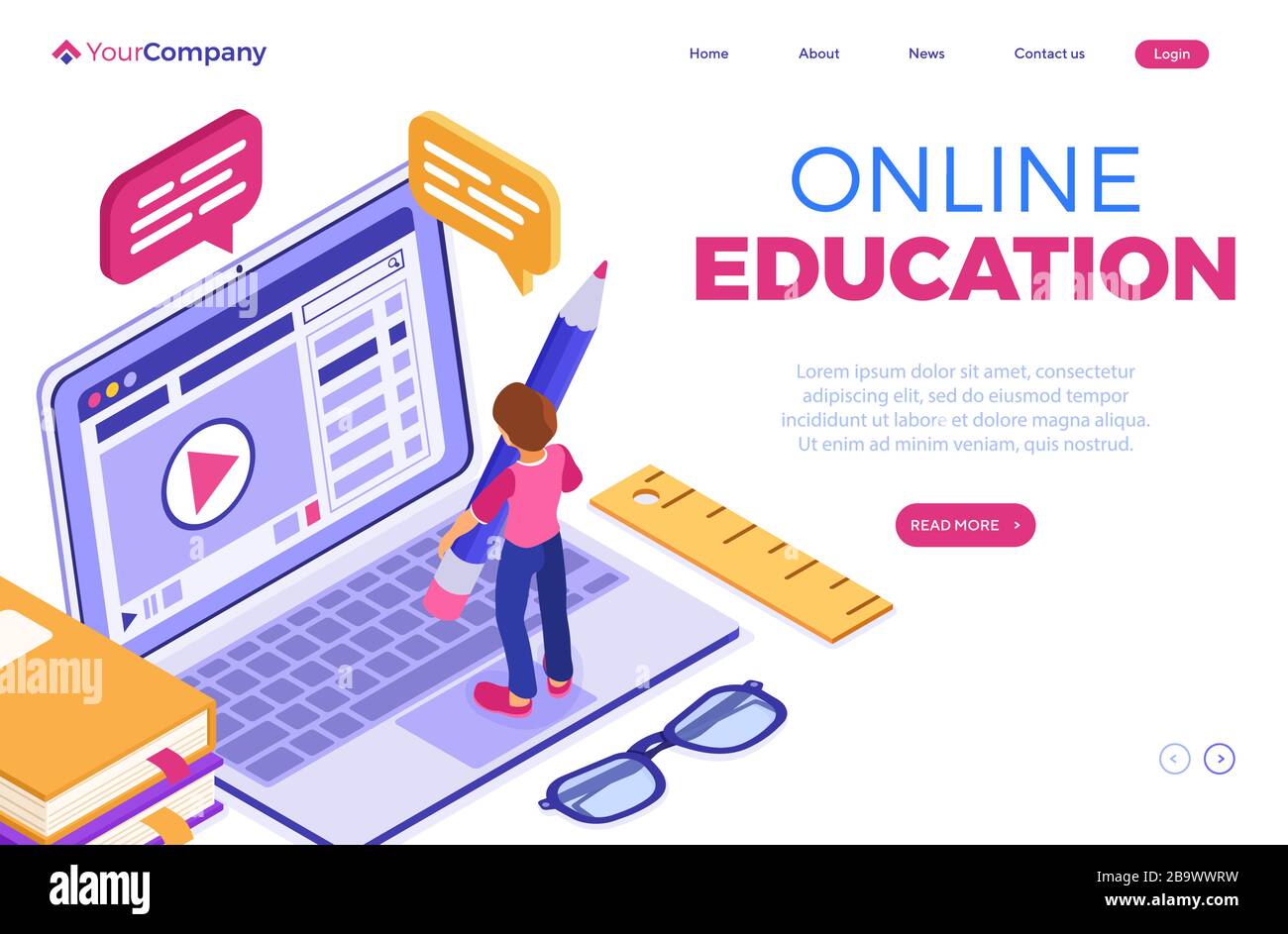 Online distance education from home Stock Vector Image & Art - Alamy