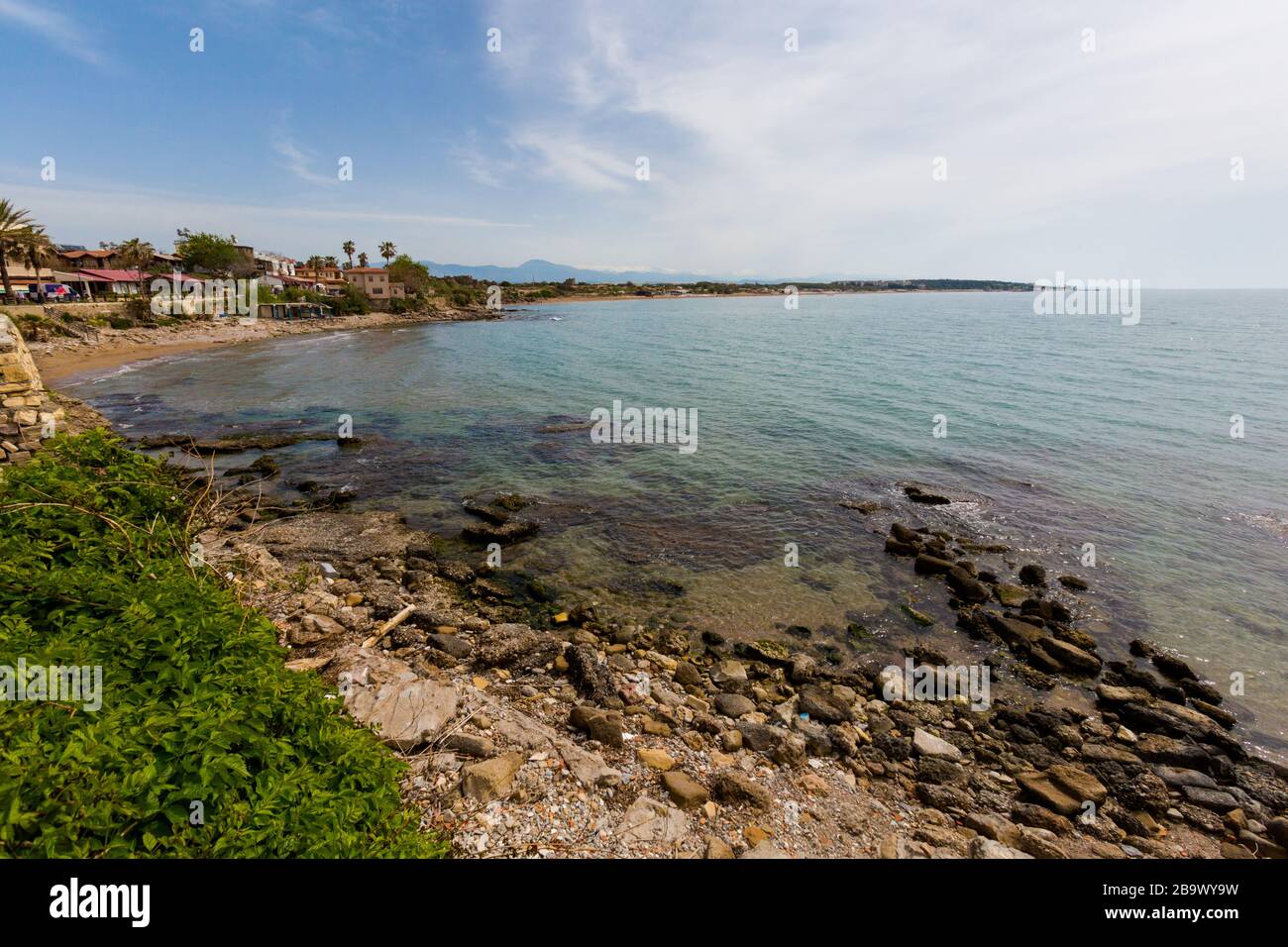 Beautiful ancient harbour architecture of Side city in Turkey, Antalya ...