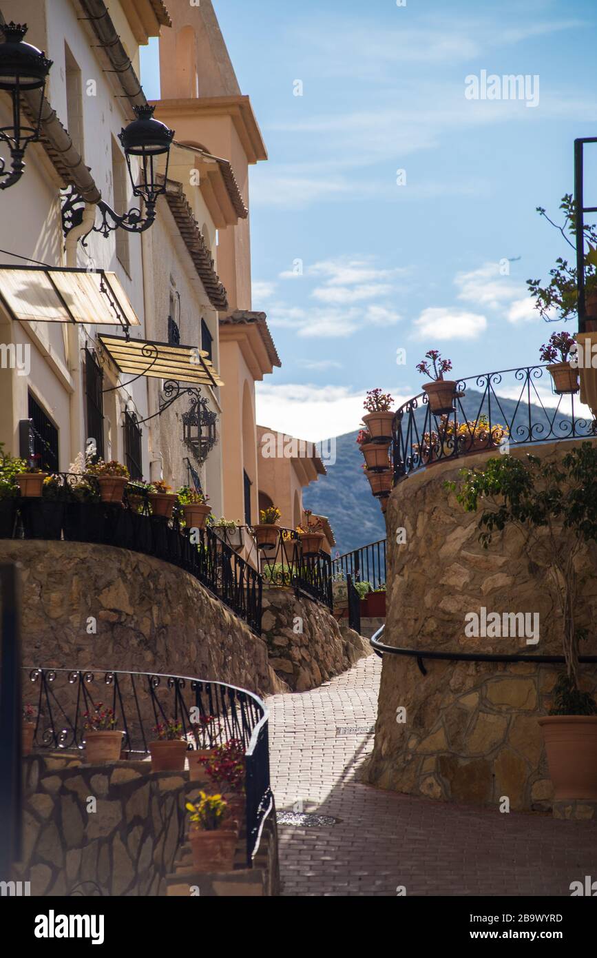Mediterranean village houses under sunny weather Stock Photo - Alamy