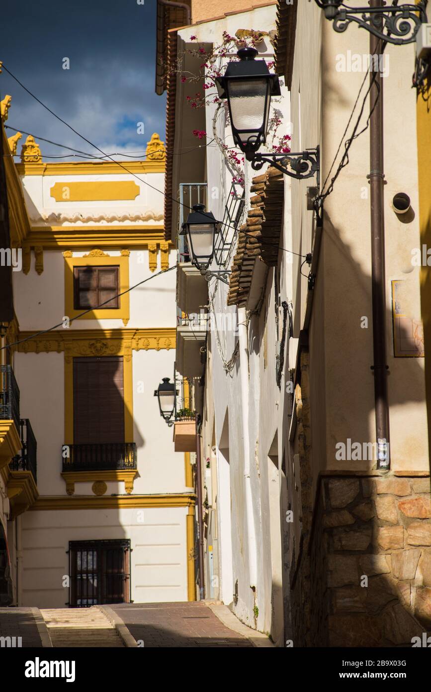 Mediterranean village houses under sunny weather Stock Photo - Alamy