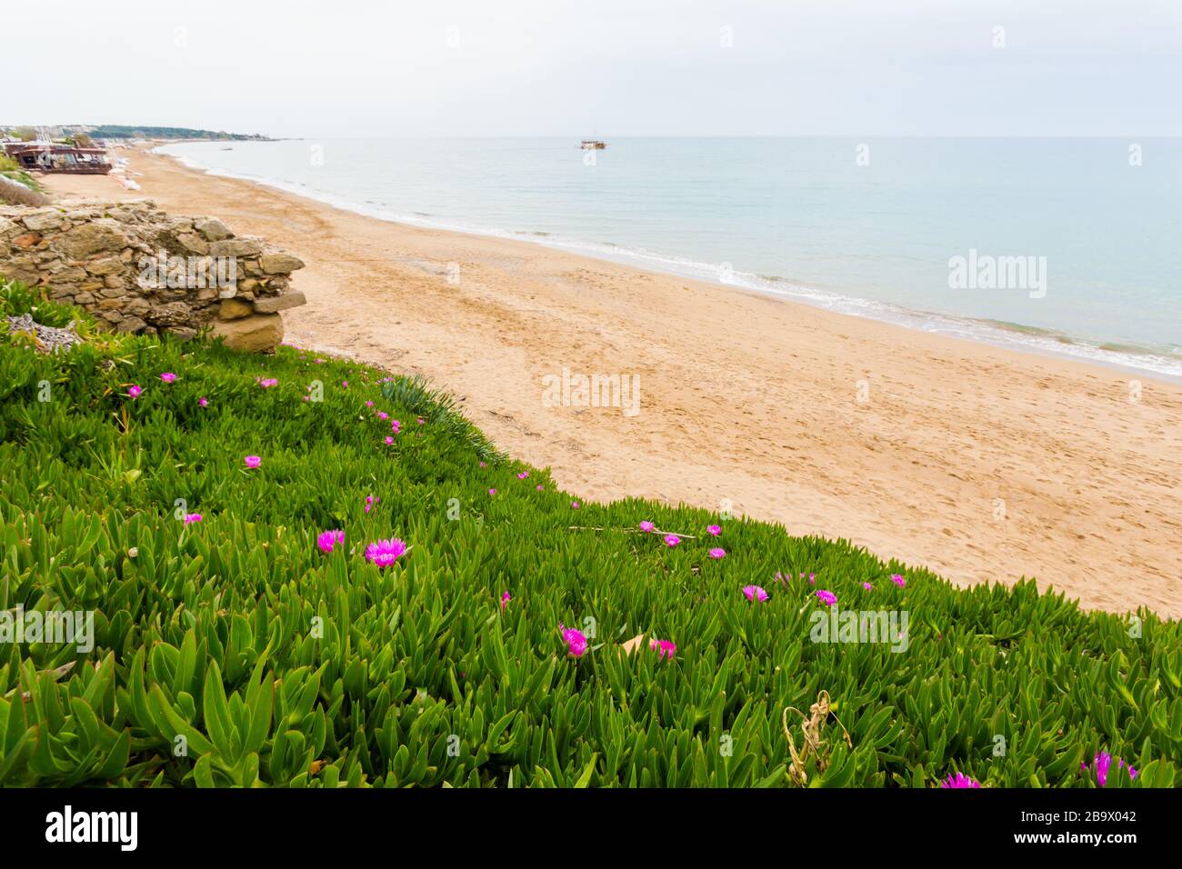 Beautiful ancient harbour architecture of Side city in Turkey, Antalya ...