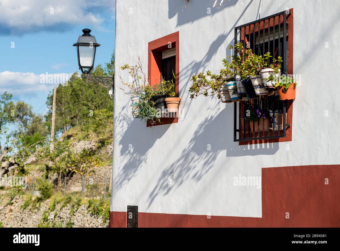Mediterranean village houses under sunny weather Stock Photo - Alamy