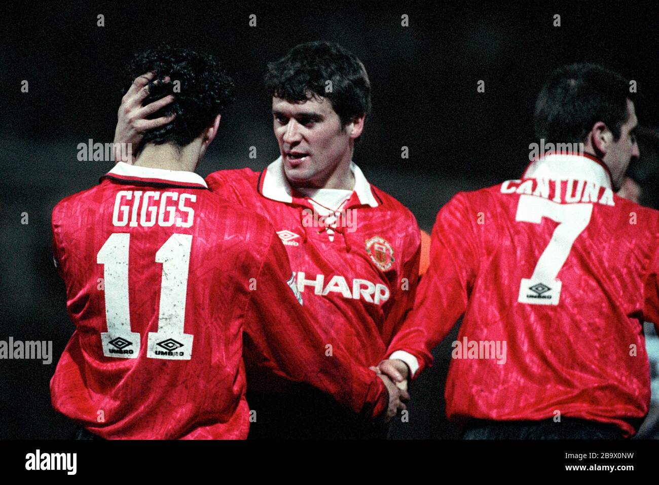 L-R: RYAN GIGGS, ROY KEANE & ERIC CANTONA, MANCHESTER UNITED Stock ...