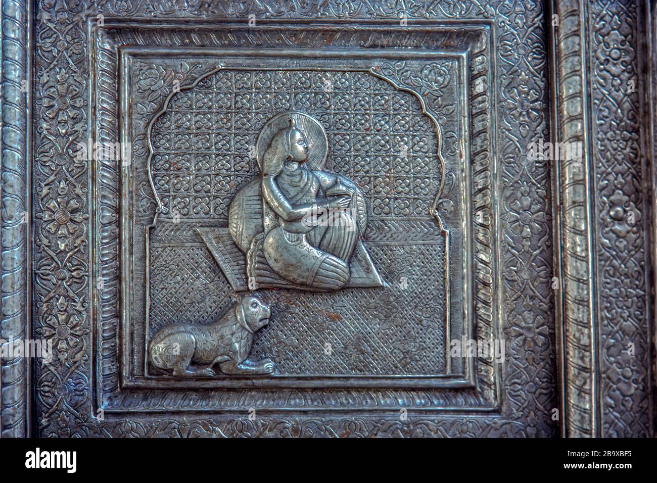 25 Mar 2020 God and Goddess embossed on silver door of Karni Mata Rat ...