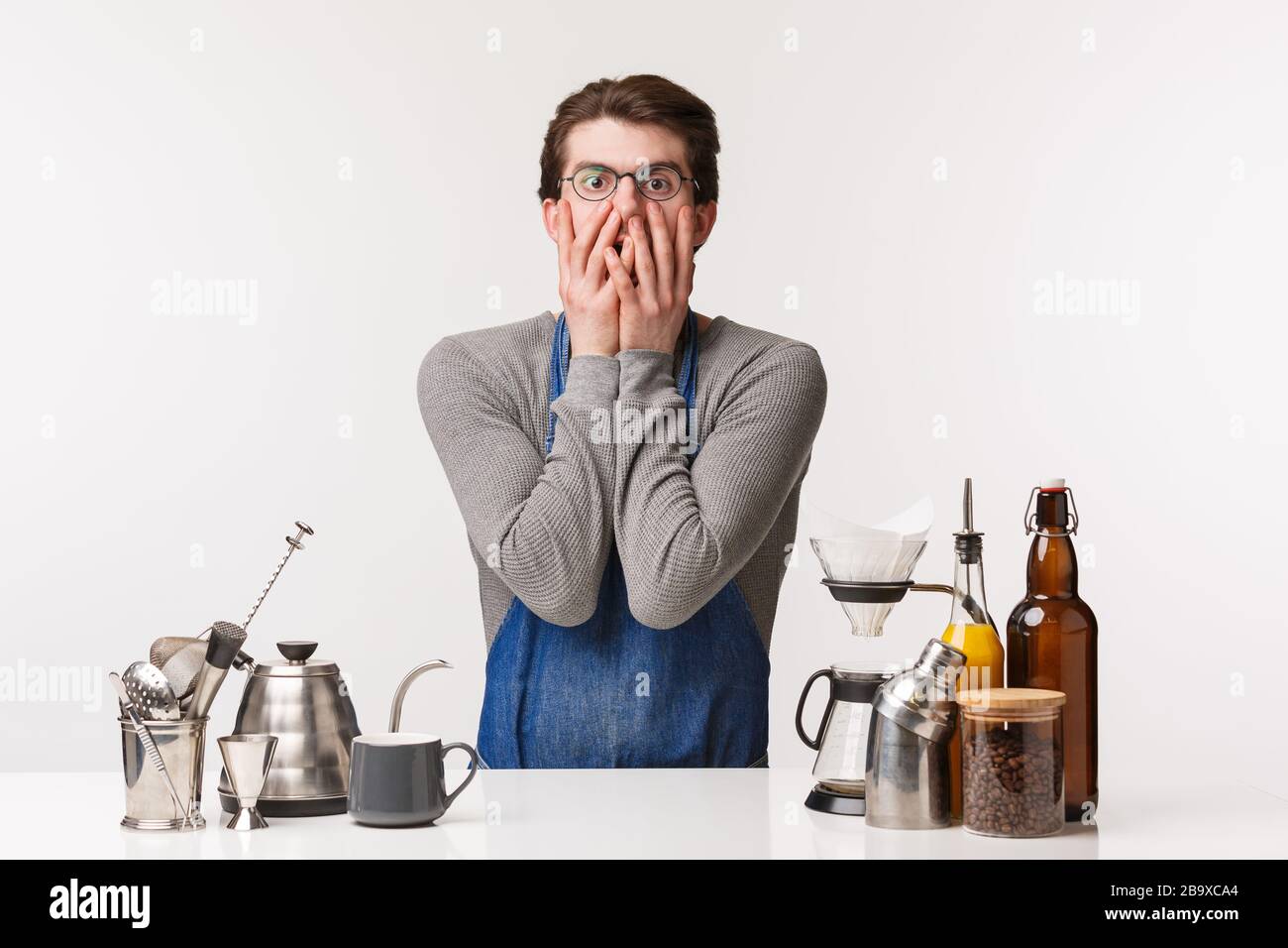 Nervous guy at bar hi-res stock photography and images - Alamy