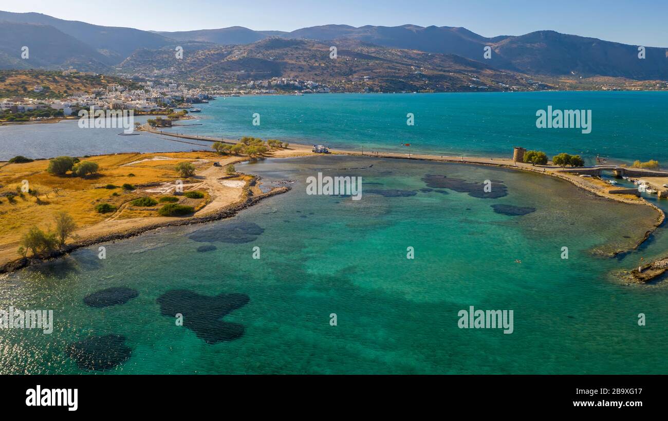 Aerial view of Spinalonga Island, Crete, Greece Stock Photo - Alamy