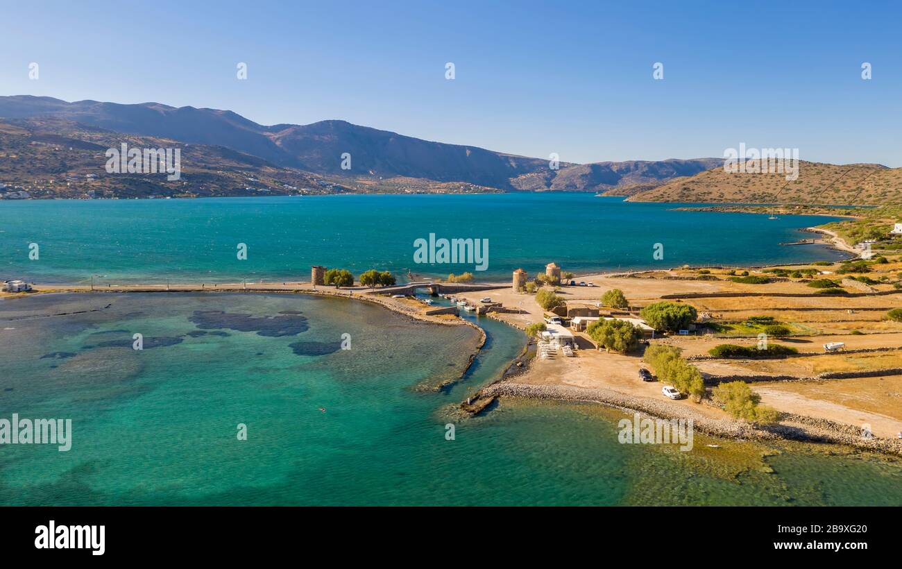 Aerial view of Spinalonga Island, Crete, Greece Stock Photo - Alamy