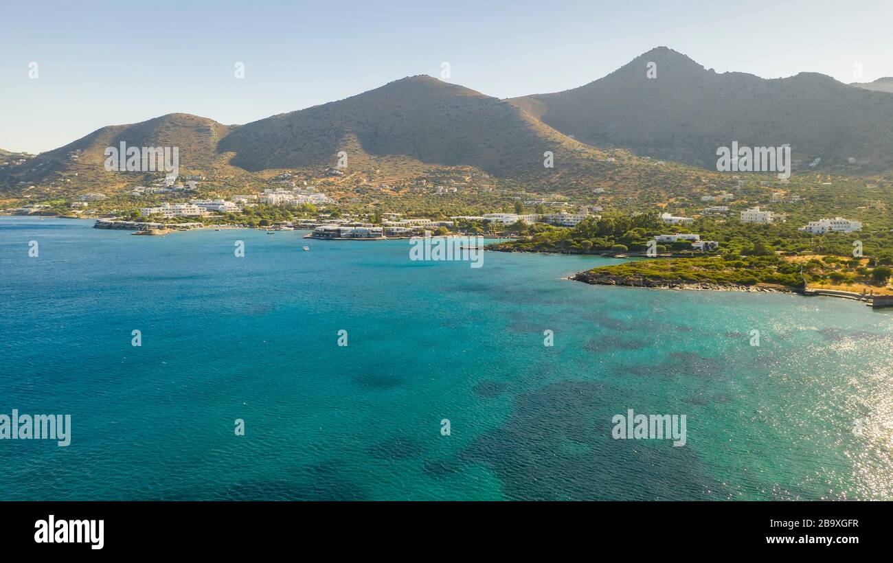Aerial view of Spinalonga Island, Crete, Greece Stock Photo - Alamy
