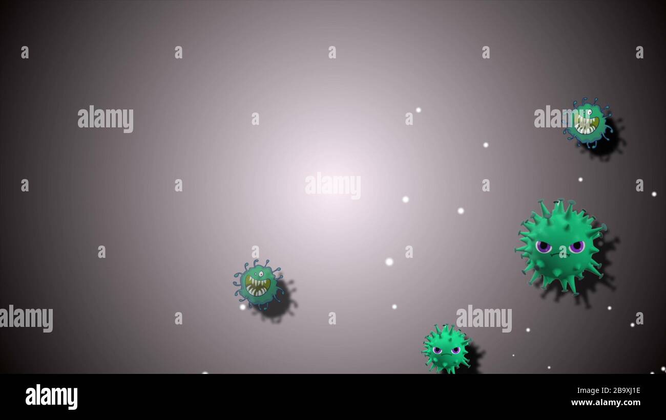 Coronavirus evli emoji smiles characters bacteriums animation ...