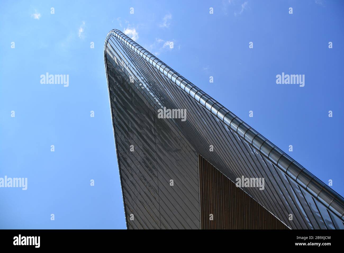 Close up of section of the modern architectural structure of the new ...