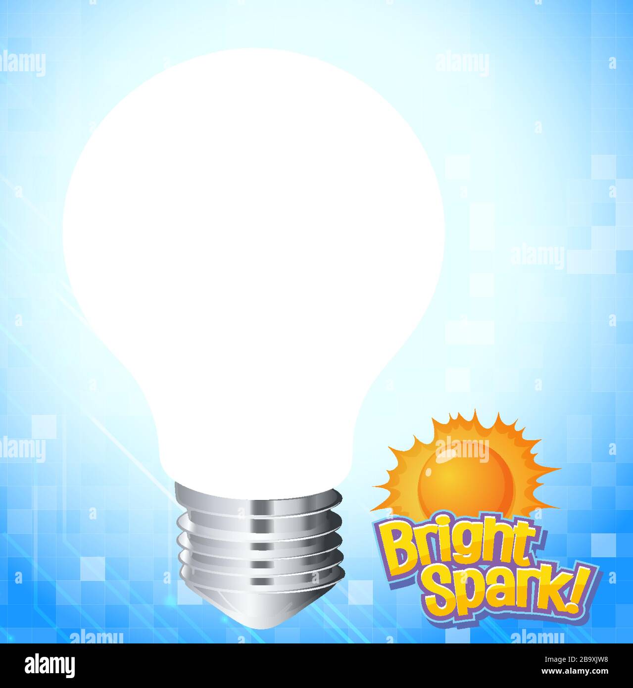 Background template design with lightbulb and sun illustration Stock ...