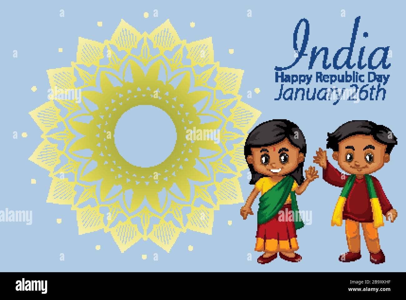 Public holiday poster design with happy kids illustration Stock Vector ...