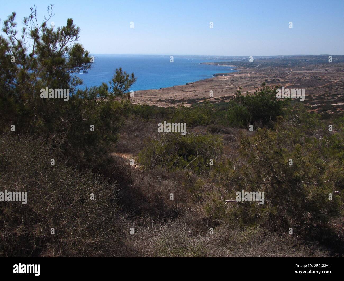 Cape Greco National Forest Park surrounded by the sea under the ...