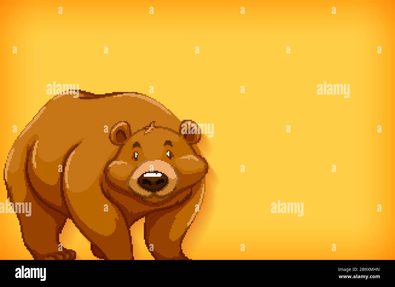 Background template design with plain color and grizzly bear ...