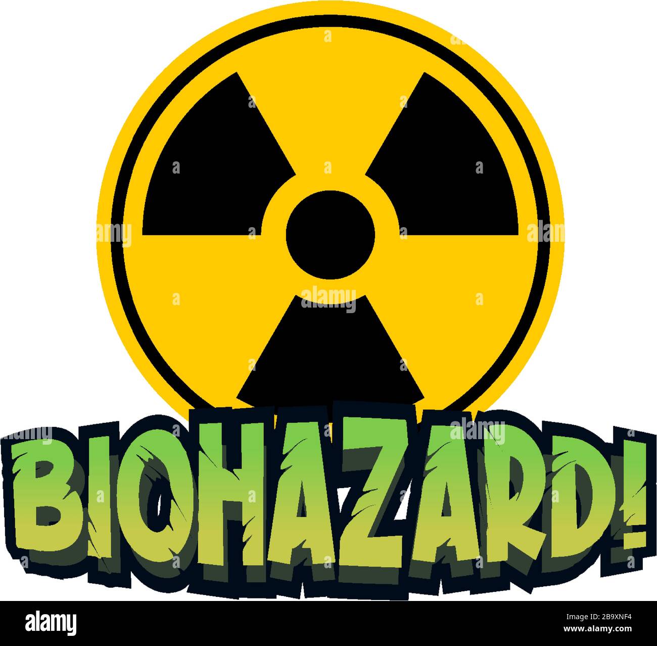 Font design for word biohazard and yellow sign illustration Stock ...