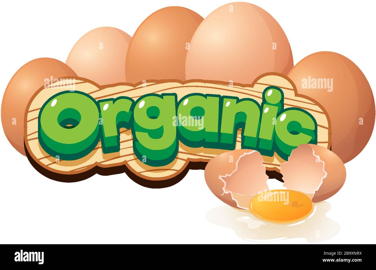 Font design for word organic with fresh eggs illustration Stock Vector ...