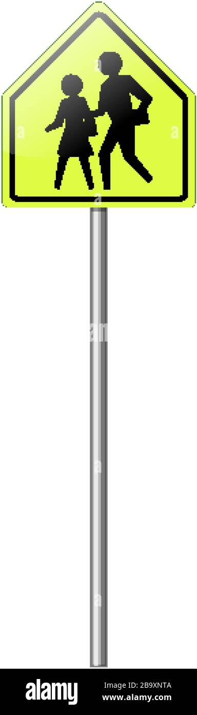 Road sign template of school crossing illustration Stock Vector Image ...