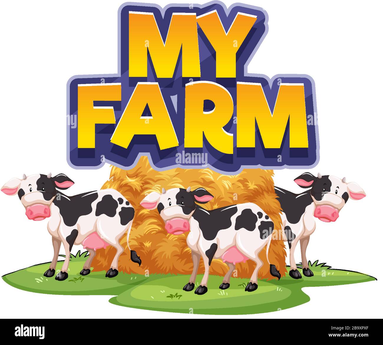 Group cows cartoon hi-res stock photography and images - Alamy
