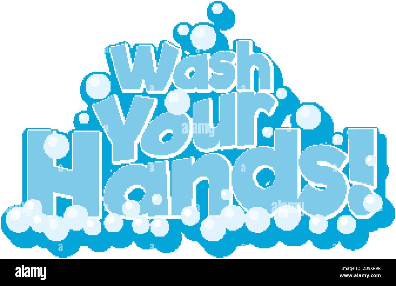 Phrase design for wash your hands in blue illustration Stock Vector ...
