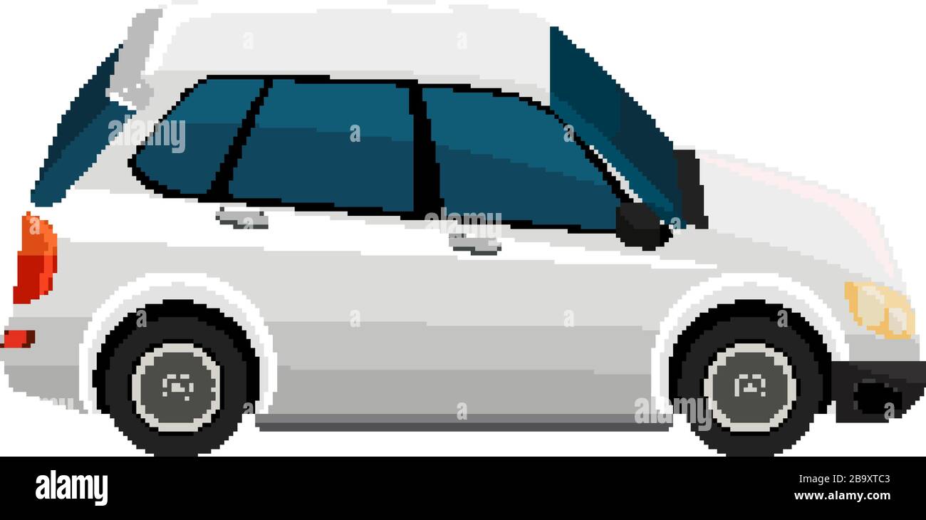 One white SUV car on white background illustration Stock Vector Image ...