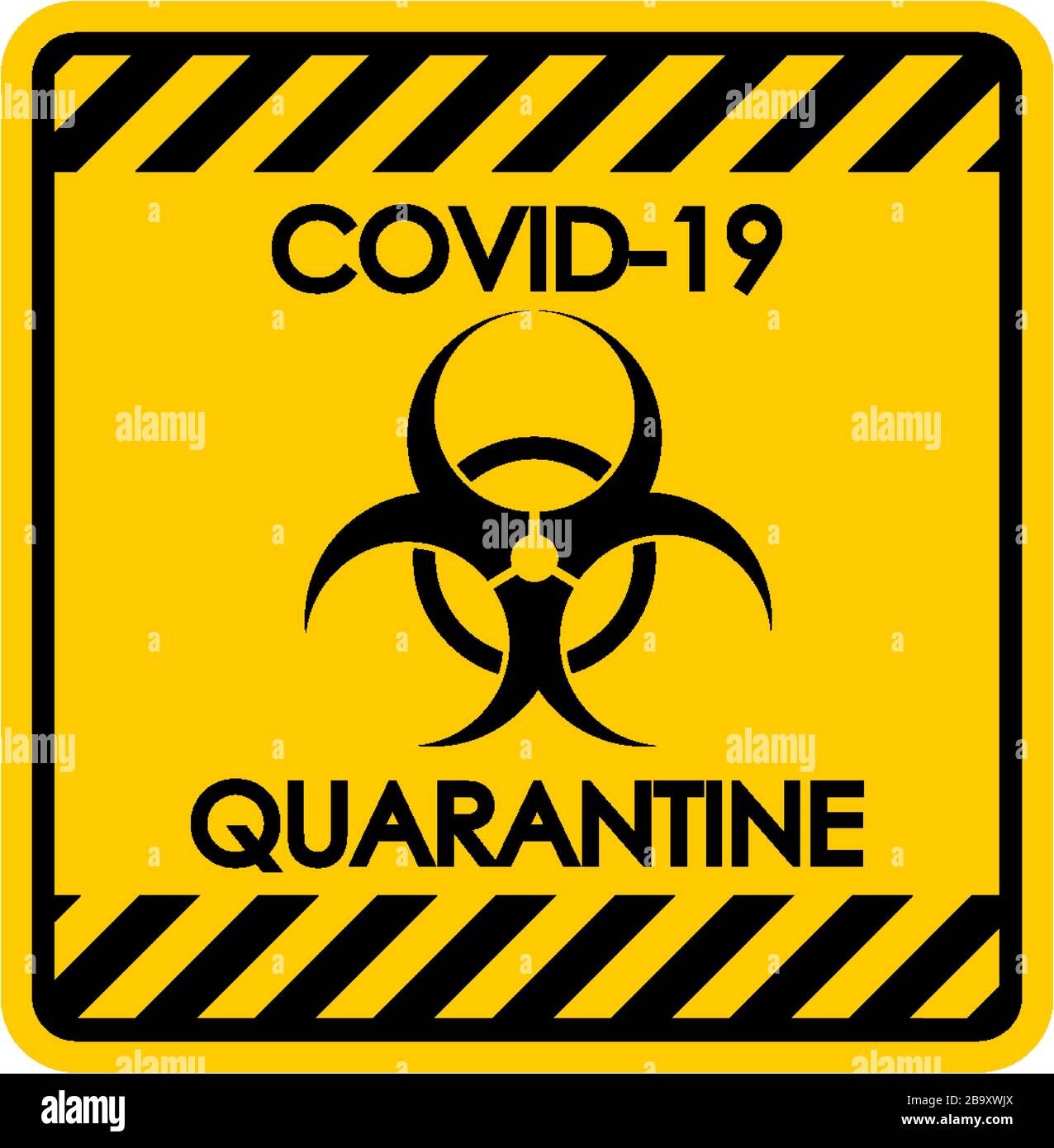 Coronavirus theme with quarantine sign on white background illustration ...
