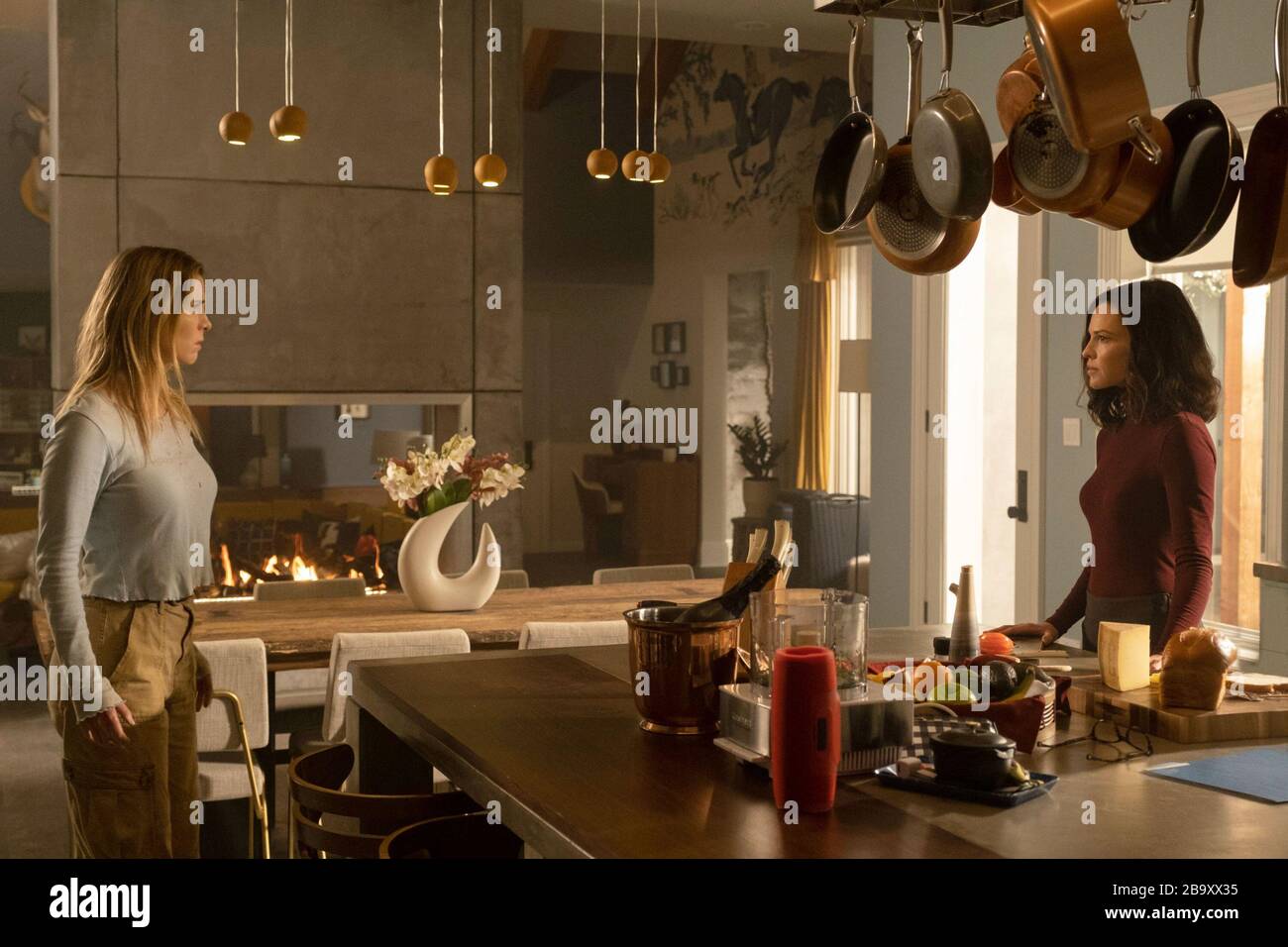 THE HUNT, from left: Betty Gilpin, Hilary Swank, 2020. ph: Patti Perret ...