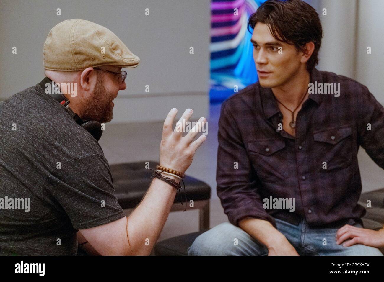 I STILL BELIEVE, from left: director Andrew Erwin, K.J. Apa, on-set, 2020. ph: Michael Kubeisy ...