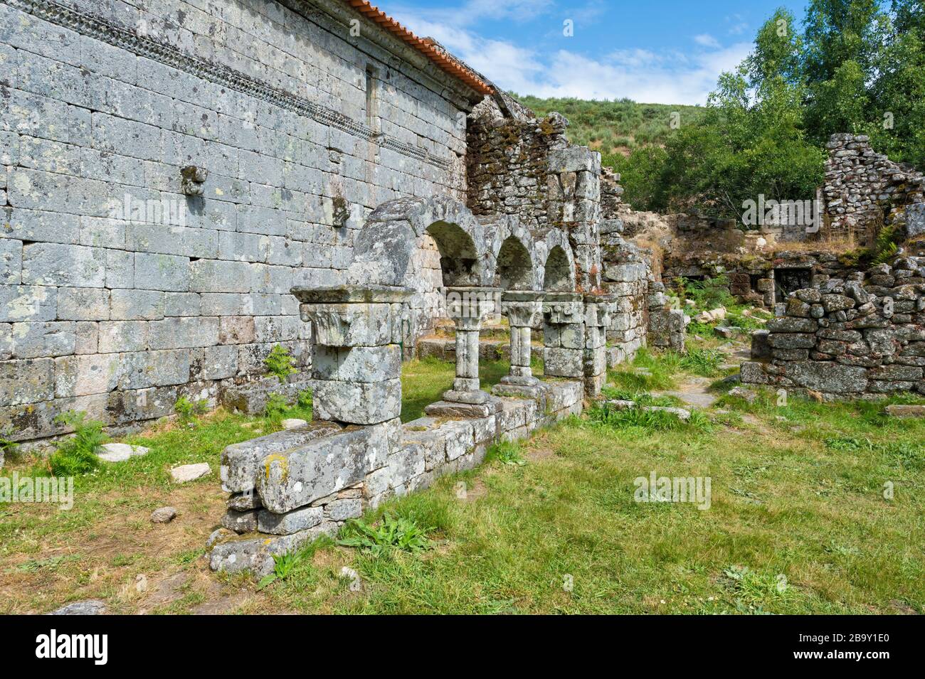 Cloister arcade ruins, Pitoes Monastery, Pitoes das Junias, Peneda ...