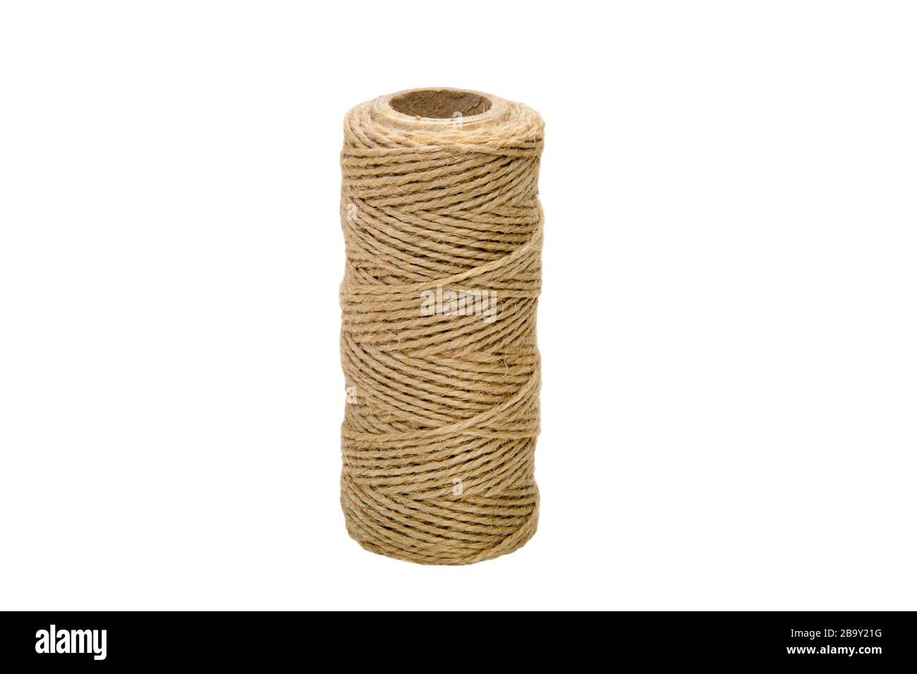 image of a thick thread wound into a spool on a white background Stock ...