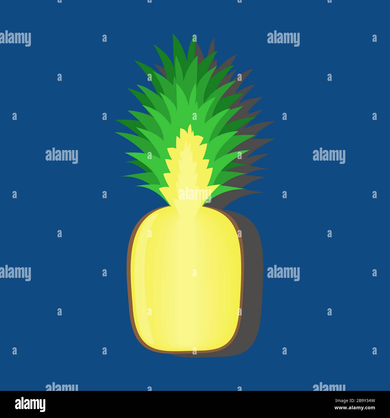 Slice pineapple cut on Stock Vector Images - Alamy