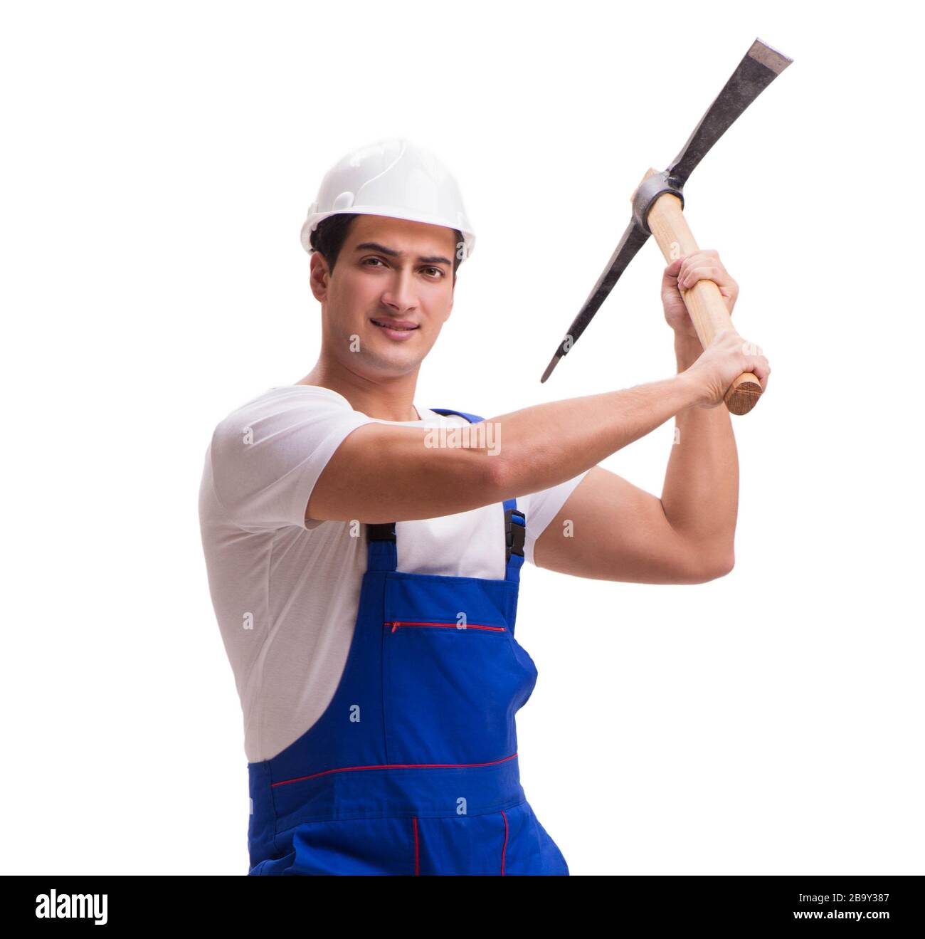 The man with axe isolated on the white Stock Photo - Alamy