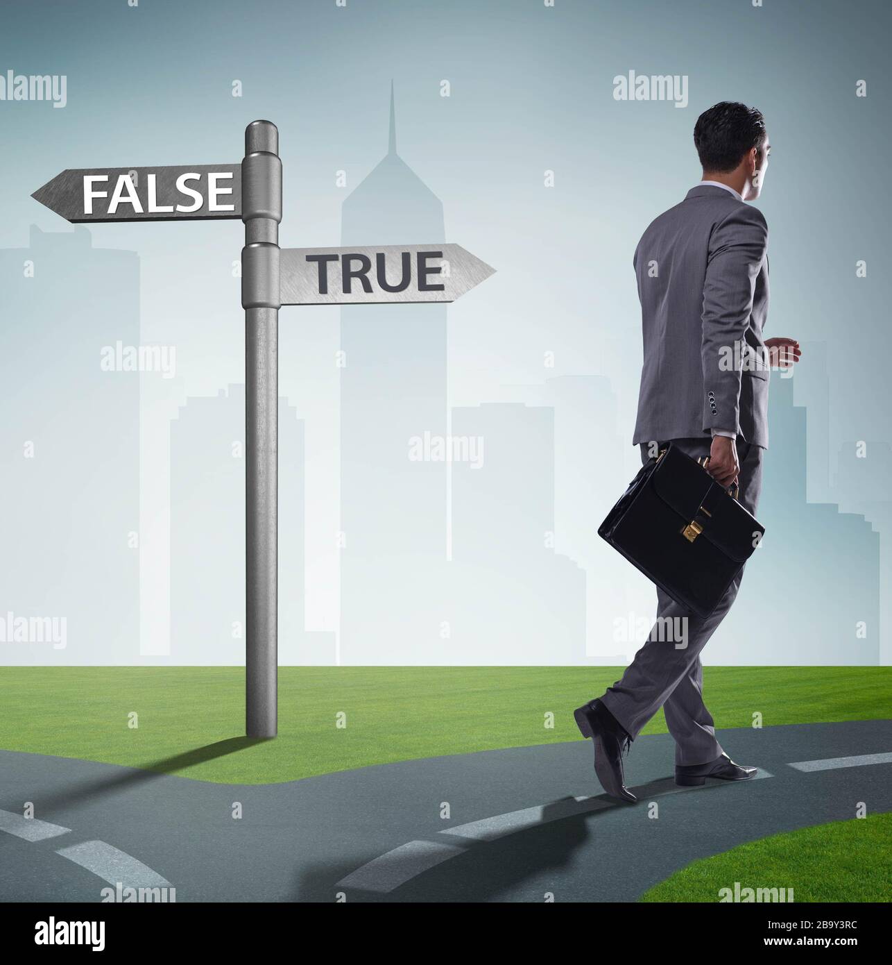 The businessman in difficult choice concept Stock Photo - Alamy